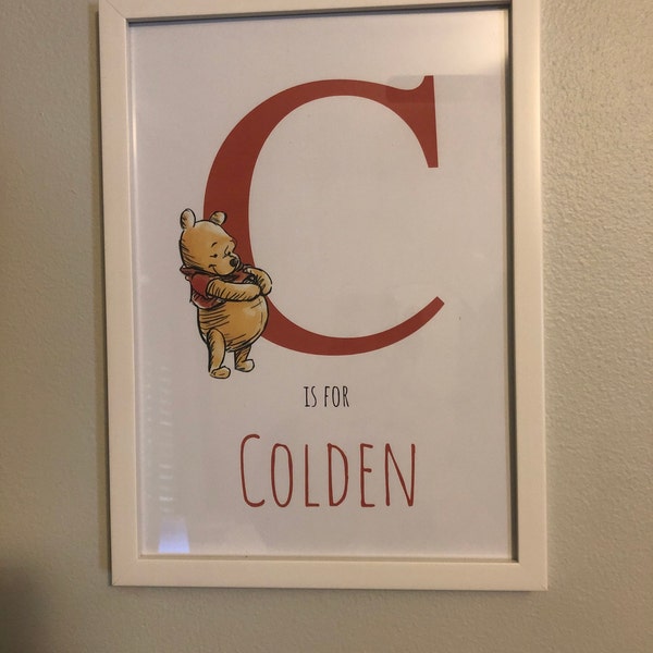 Winnie the Pooh Personalised Name Print | Winnie the Pooh Nursery | New ...