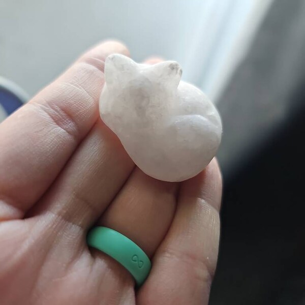 2natural Quartz Crystal,cat Carved,crystal Quartz,head-carved,home ...