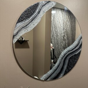 Light Blue Wave Mirror, Resin Ocean Mirror, Nautical Mirror, Resin ...