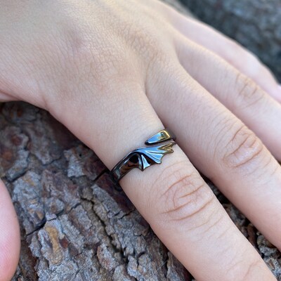 Dragon Evil Wing Ring Adjustable Open Band Matching Ring for - Etsy Canada