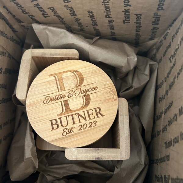 Housewarming Gift, Engraved Coasters, Personalized Wedding Coasters ...