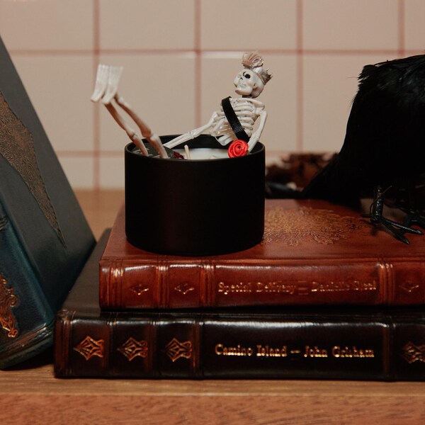 Soaking My Skeleton Bones Skeleton Candle Bath Halloween Decor Soy ...