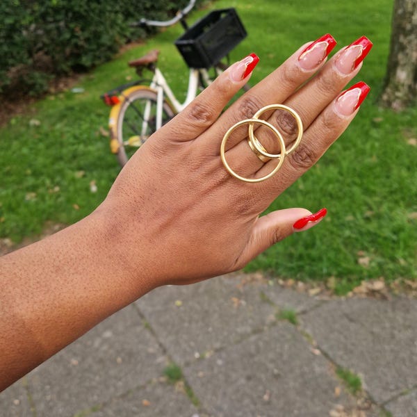 Silver Ethnic Rectangle Hypnotic Ring, Dainty Chunky Jewelry, Modern ...