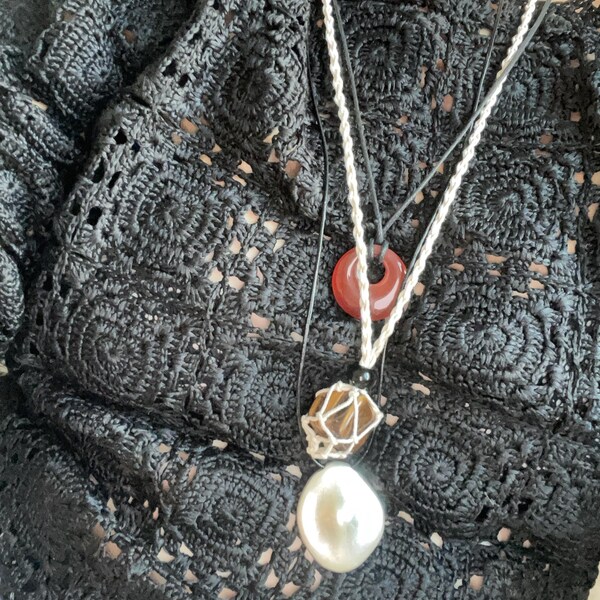 Woven Basket Waxed Hemp Interchangeable Adjustable Crystal Net Cord ...