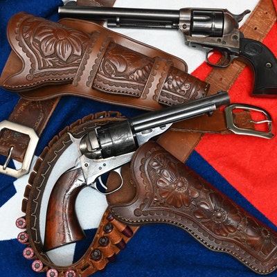 Western Cowboy Single Action Leather Holster El Dorado Style schofield ...