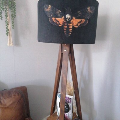Deathshead Moth Lampshade Gothic Home Decor Handmade Velvet Light Shade ...