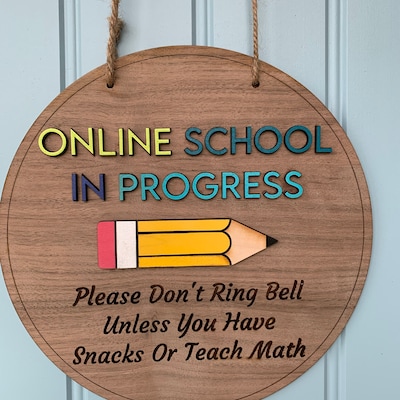 Virtual Learning in Progress Sign Personalize Option - Etsy