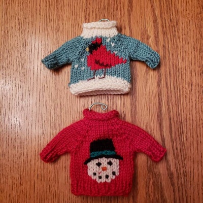 Primitive Christmas Tree Mini Sweater Ornament - Etsy