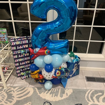 DIY Large 55 Transport Birthday Balloon Sculpture, Vehicle Themed ...