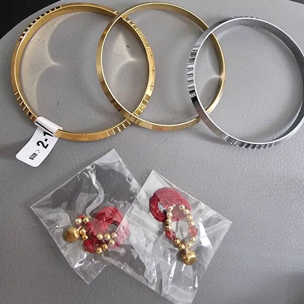 Sikh Kara Stainless Steel Thick Bracelet Brass Line Kada Singh Kaur ...