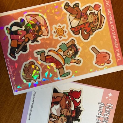 LMK Summer Vinyl Sticker Sheet 4x6 Inch Wukong Macaque MK Vinyl Holo - Etsy