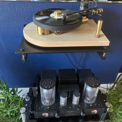 Long Brass LED Light for High Platter Vinyl Record Players Rechargeable ...