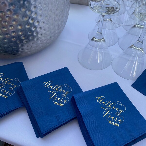 Custom First Name Wedding Napkins | Rehearsal Dinner | Engagement Party ...