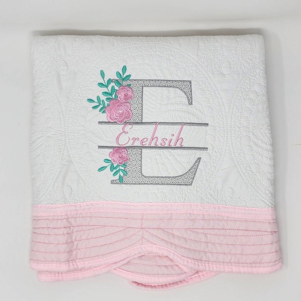 A-Z Split Flower Beautiful Monogram Machine Embroidery Alphabet Motif ...