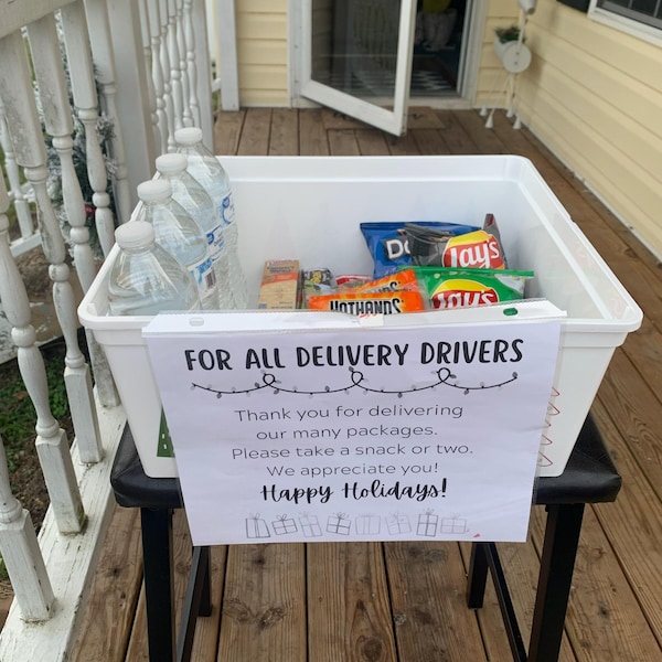 Delivery Driver Printable Sign, Thank You, Happy Holidays, Instant ...