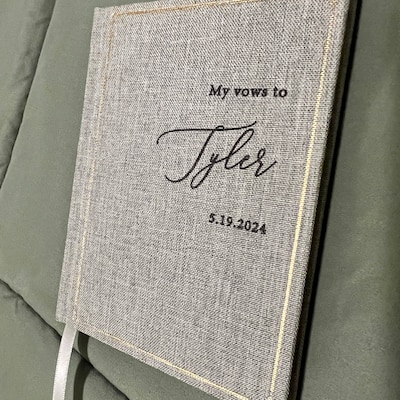 Custom Linen Vow Books Set of 2, Couple Engagement Gift for Lovers ...