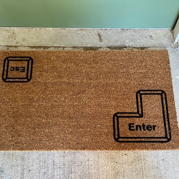 Enter Escape Doormat Keyboard Doormat Nerdy Gift Welcome Mat Cool ...