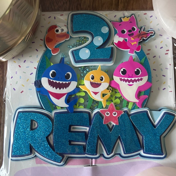 Baby Shark Cake Topper, Baby Shark Birthday, Cupcake Topper, Ping Fong ...