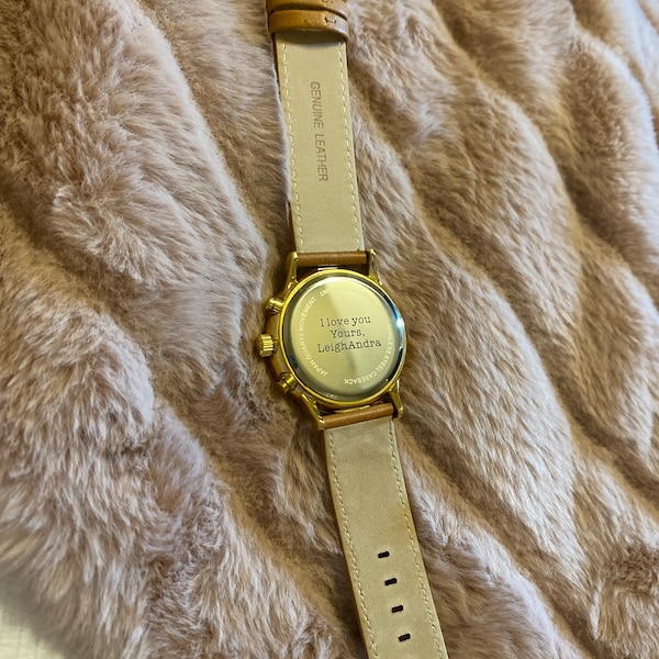 Personalized Watch, Custom Engraved Personalized Mens Gold Wrist Watch ...