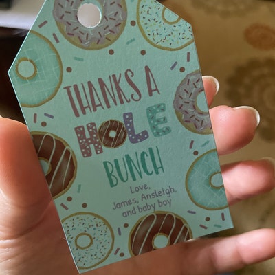 Donut Favor Tag, Donut Thank You Tag, Donut Gift Tag, Editable Donut ...