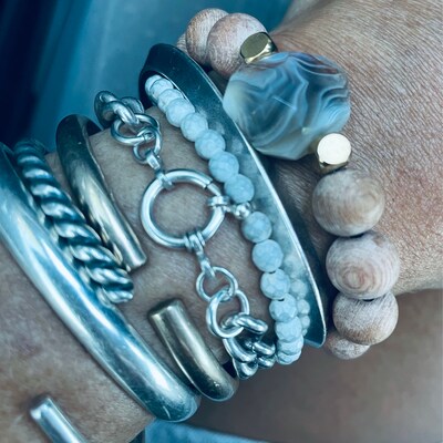 Botswana Agate Diffuser Bracelet Essential Oil Diffuser Gemstone ...