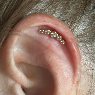 16G 14K Solid Gold Heart Shaped Daith Earrings/cartilage Earrings/daith ...