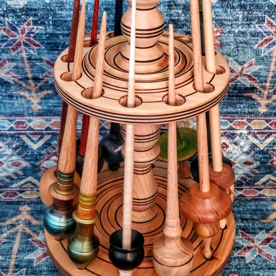 Elegant Walnut Spindle Holder for Drop and Support Spindles - Etsy