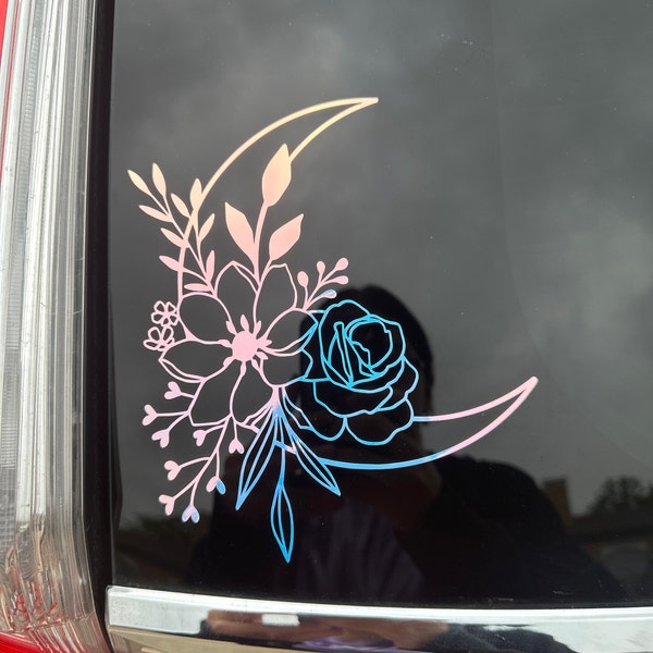 Moon Decal, Crescent Moon Decal, Decal for Laptop, Car Decal, Tumbler ...