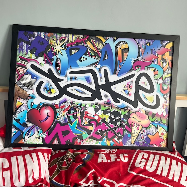 Personalised Name Graffiti Wall Art Print - Digital Download - Etsy UK