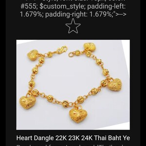 Lai Thai Bracelet Bangle 22K 23K 24K Thai Baht Yellow Gold | Etsy