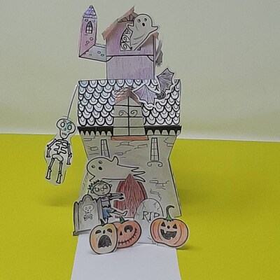 Haunted House Paper Craft Activity, Instant Download, Halloween ...