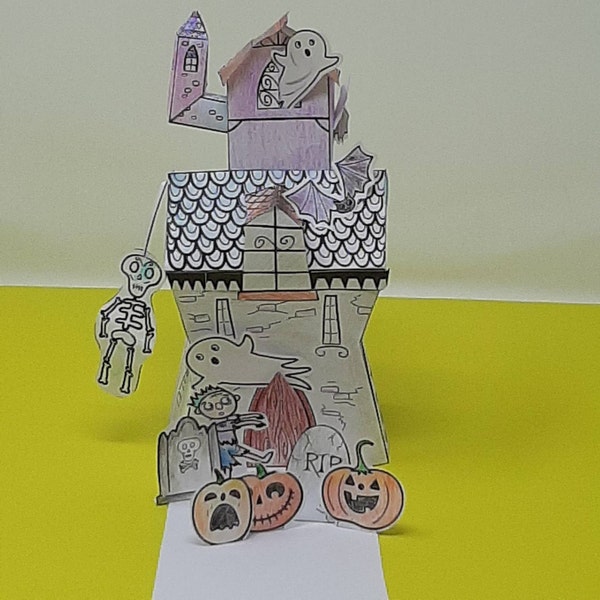 Haunted House Paper Craft Activity, Instant Download, Halloween ...