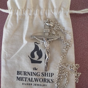 Personalized Silver Jesus Cross Necklace, Handmade Crucifixion of Jesus ...