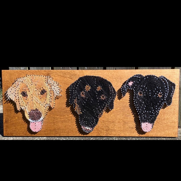 Custom Dog String Art Pet Portrait Wall Hanging Handmade Nail Art - Etsy