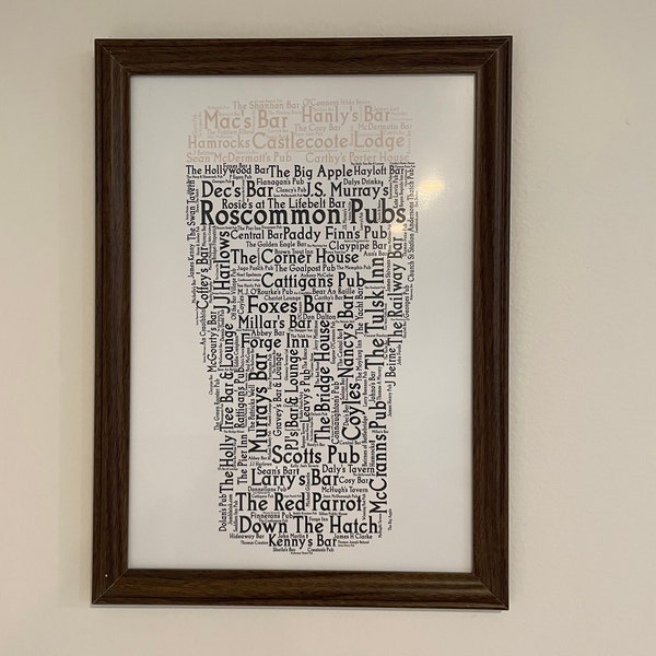 Irish Poster Irish Pubs Map of Ireland Irish Themed Word Art Poster ...