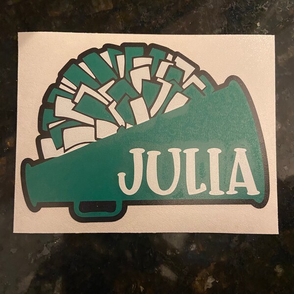 Cheerleader Decal | Cheerleading Decal | Megaphone Decal | Personalized ...