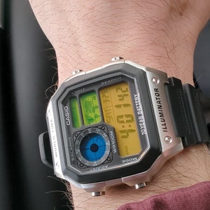 Custom Silver Casio World Time Watch With Color Screen Mod - Etsy UK