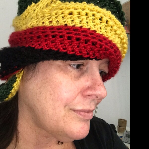 Crochet Hat for Dreads Pattern, Crochet Rasta Top Hat Bucket Hat ...