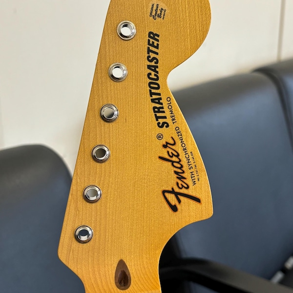 2-pack Stratocaster 50s Headstock Decal Waterslide Solid Gold Silver ...