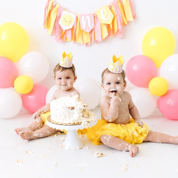 Sun Birthday Crown, Sunshine Birthday, Summer Birthday Party, Pink ...