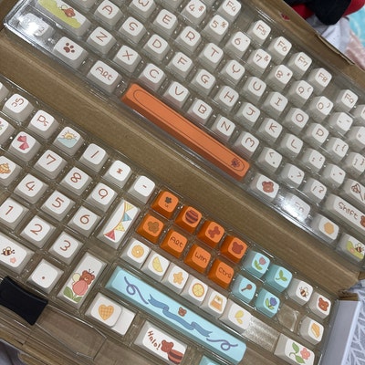 133PCS Butterfly Sunset Theme Keycap Set, Pink Gradient Keycap, PBT ...