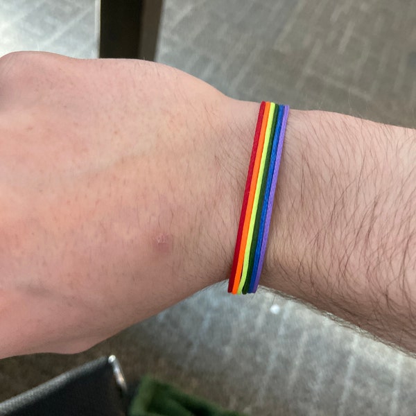 Pride Bracelet, Rainbow Flag Colors, LGBT String Bracelet, Bracelet ...