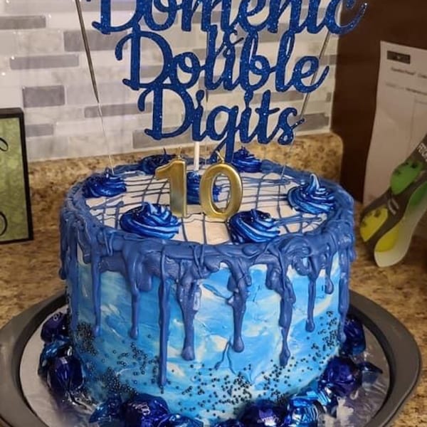 Custom Double Digits Cake Topper, 10th Birthday Cake Topper, Ten Cake ...