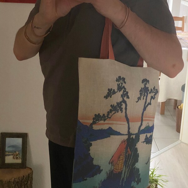 Tote Bag, Hokusai, Lake Suwa, Japan Art, Japan Vintage Art, Wabi Sabi ...