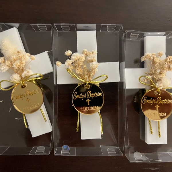 Personalized Baptism Favor Tag, Cross Baptism Name Tag, Lettering Name ...
