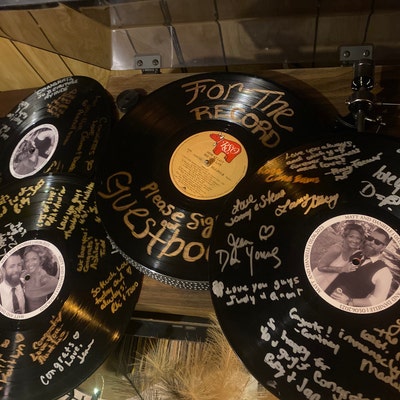 Signature Vinyl Record Sticker for Wedding Guest Book - Etsy