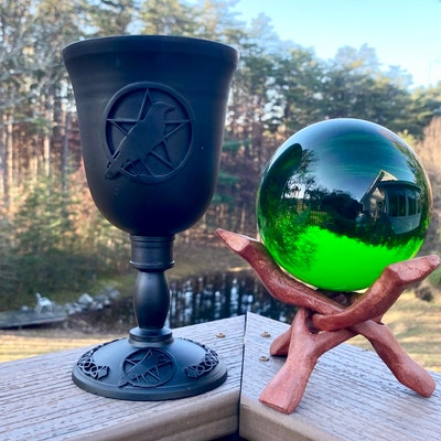 6 Wooden Tabletop Altar With Gold Celtic Pentacle Small Offering Table ...