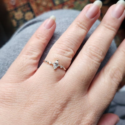 925 Sterling Silver Simple & Dainty Art Deco Promise Ring for Her ...