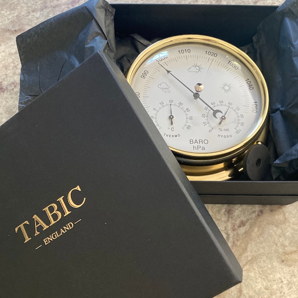 Tabic Brass Tide Clock & Barometer With Built in Hygrometer and ...