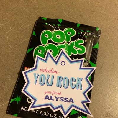 Valentine Printable YOU ROCK Personalized Pop Rocks Rock Candy - Etsy